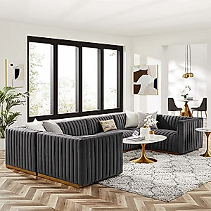 Modway Conjure Sectional, Gold Gray