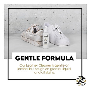Shoe Clinic Leather Cleaner | Deep Clean Shoes, Sneakers, Boots, Heels, Sandals, and More | Natural Quick Drying Premium Shoe Cleaner (125 ml / 4.2 oz)