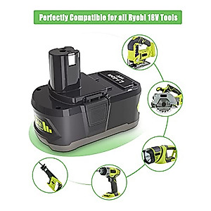 Leisuda 2 Pack 6.5Ah 18V Replacement Battery for Ryobi 18V Lithium Battery, Compatible for Ryobi 18V Battery P197 P102 P108 P190 P103 P104 P105 P107 P109 18V ONE+ Cordless Tool