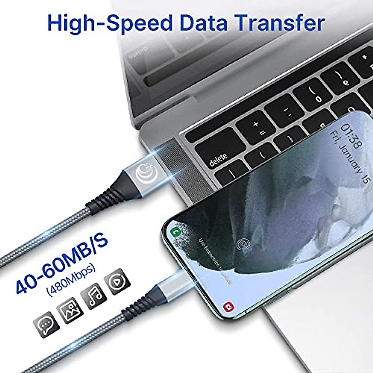 USB C Cable 10FT 3Pack Fast Charging Nylon Braided Long Type C Charger Cable Compatible with Samsung Galaxy S23 S22 S21 S10 S9 S8 A02s A03s A11 A12 A13 A20 A21 A32 A42 A53 Z Fold 4, Tablet, LG, Moto