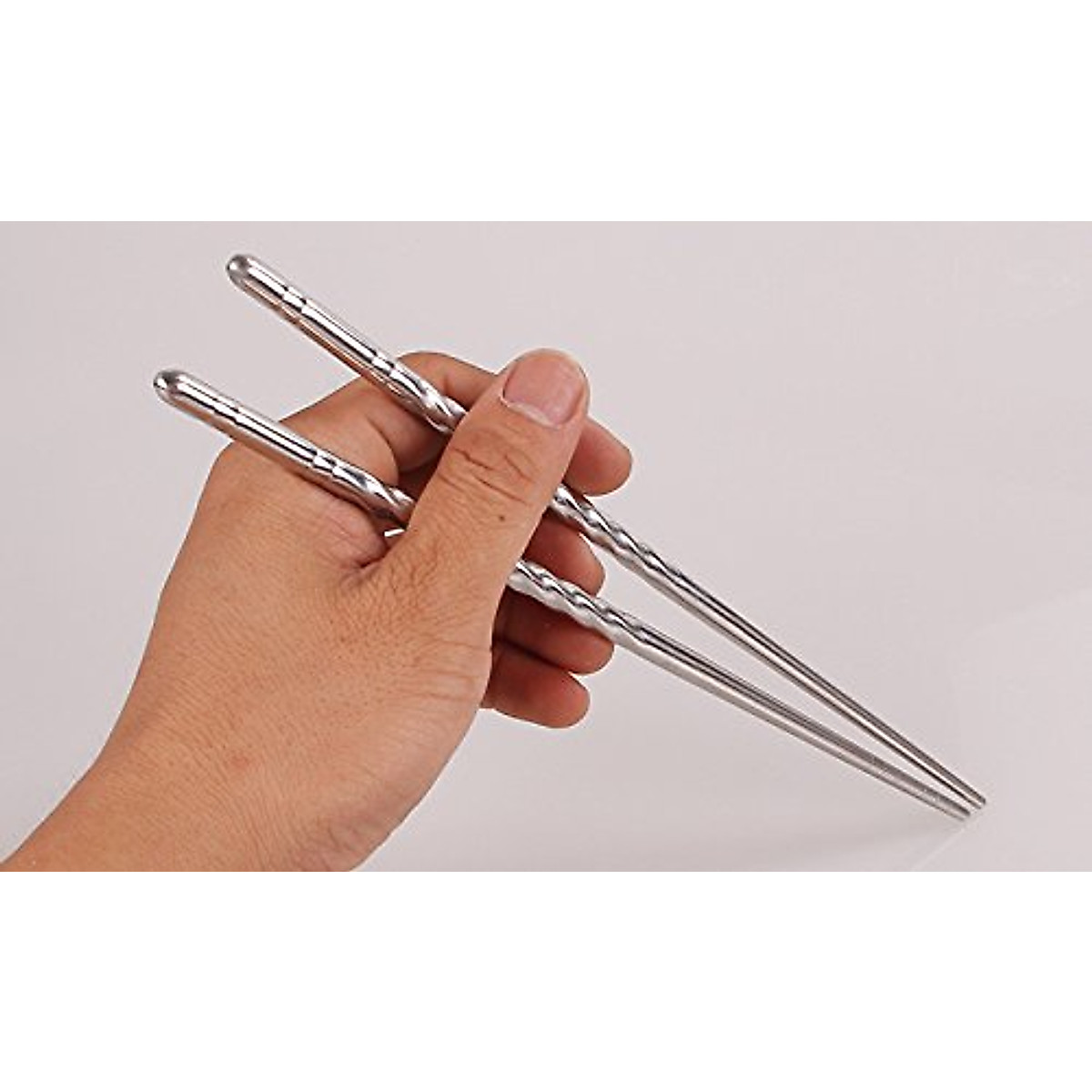 Korean Chopsticks, 5 Pairs Premium Reusable Metal Stainless Steel Chopsticks Cool Chopsticks Dishwasher Safe Easy to Use Metal Chop Stick Utensils by Hot6sl