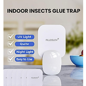 2 Pack Fly Insect Trap Plug & Mosquito Killer with Night Light & UV Attractant - Indoor Fruit Fly Traps for Gnat Moth- Fly Catcher Perfect for Home & Office,White ﻿DYT-M7