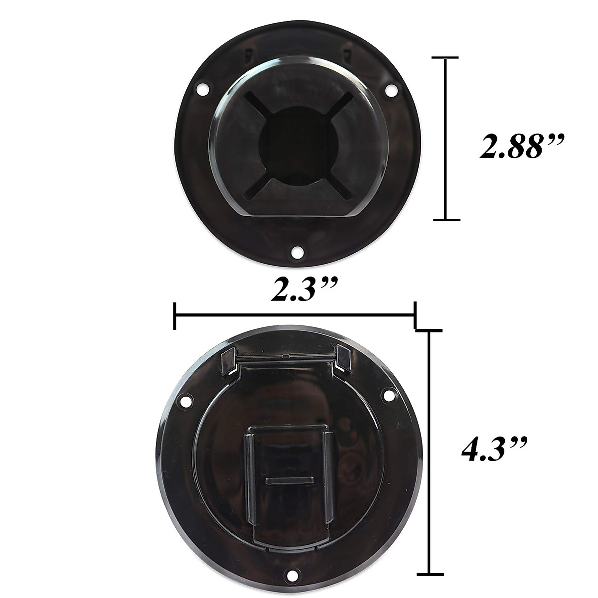 RV Camper Trailer Motorhome Power Cord Hatch Electrical Access Door Black (Black-6B)