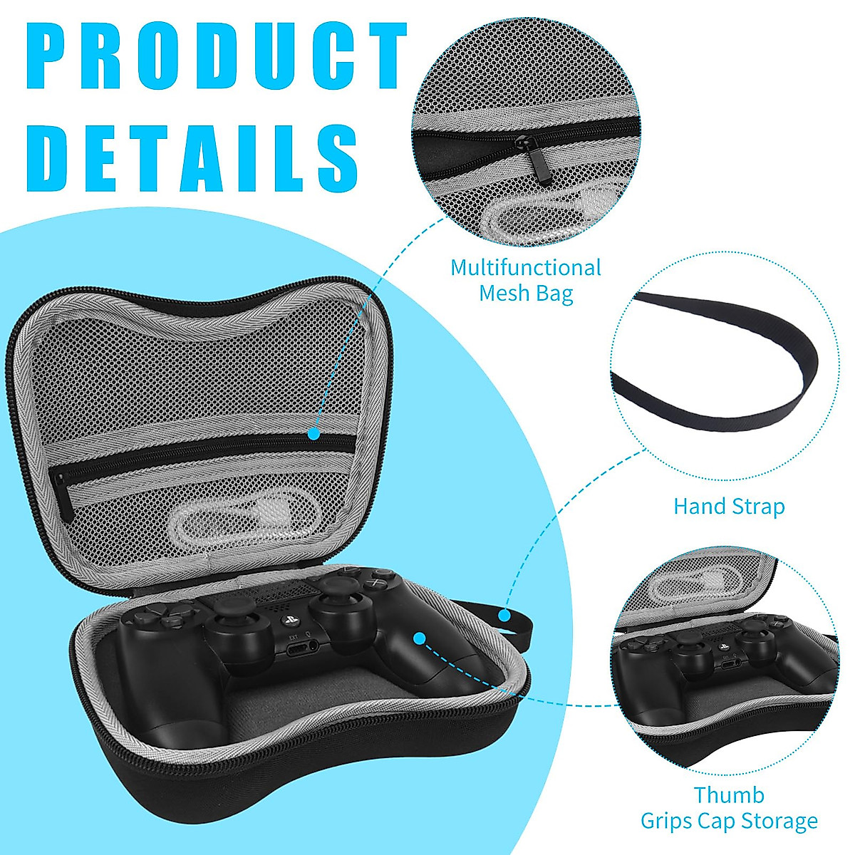 YiePhiot PS4 Controller Box for PS4 controller, PS4 Controller Storage Bag Compatible with DualShock 4 Wireless Controller, Black