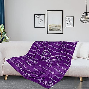 Personalized Flannel Blanket Bed Throw to Dad/Father Gift/Present for Father’s Day Birthday Thanksgiving Day Christmas Healing Thoughts Throws Emotion Transmission with Gift Bag and Wish Card