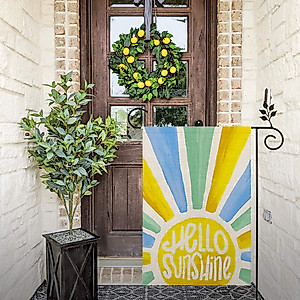 CROWNED BEAUTY Hello Sunshine Summer Garden Flag 12×18 Inch Double Sided Vertical Yard Outdoor Decoration CF149-12