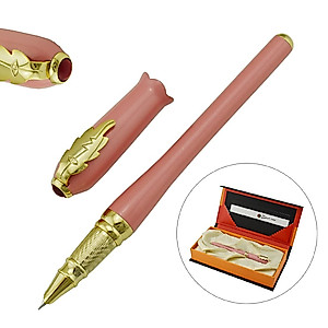 Picasso Greek Irene Fountain Pen Extra Fine Nib Pink Color Bud Cap Leaf Clip Uniqu Style Gift Box Set