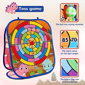 Dinosaur Bean Bag Toss Game Toy Outdoor Toss Game, Family Party Party Supplies for Kids, Gift for Boys Birthday or Christmas for Toddlers Ages 3 4 5 6 Year Old