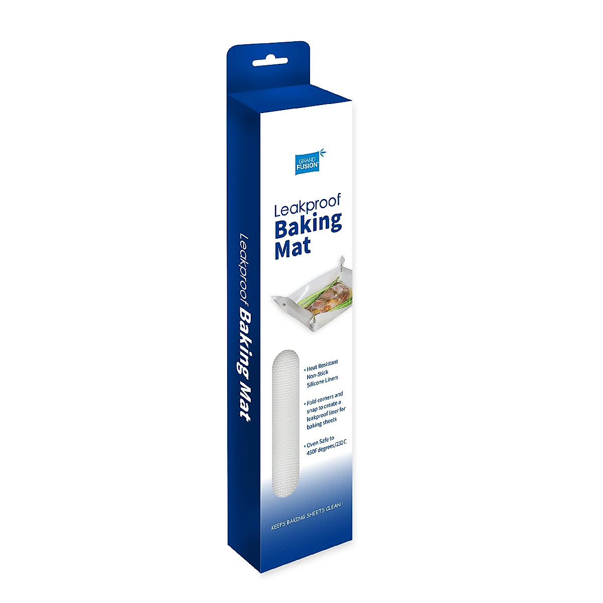 Grand Fusion 2 in 1 Silicone Baking Mat, Corner Clip for Leak Proof Baking Pan or Unclip for Flat Baking Sheet Liner, 11.8 x 15.75 in. BPA-Free and Non-Stick. Chef's Essentials. Pack of 1