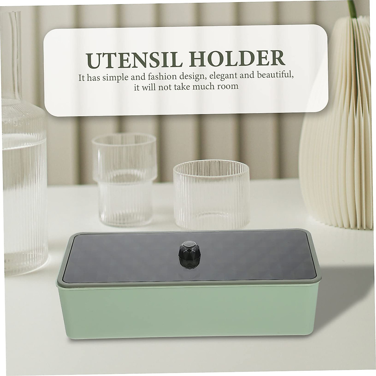 Zerodeko Diamond Cutlery Box utensil tray spoon organizer for kitchen drawers silverware tray flatware organizer plastic cutlery delicate cutlery organizer - clamshell drain box pp