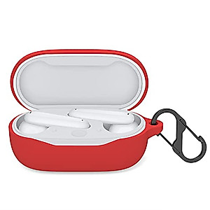 NOOETAH Cover Compatible for Huawei Freebuds SE,Shock-Absorbing Silicone Protective Case with Keychain (Red)
