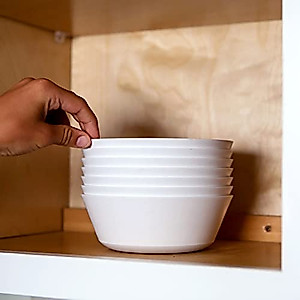 Grow Forward Premium Wheat Straw Bowls - 28 OZ Unbreakable Cereal Bowls Set of 8 - Lightweight Microwave Safe Bowls for Kitchen - Reusable Alternative to Plastic Bowls for Camping, RV - Polar