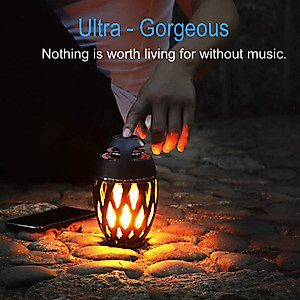 LED Flame Speaker Lamp, Unique Men Gifts Torch Atmosphere Outdoor Echo Portable Stereo Bluetooth Speakers with HD Audio and Enhanced Bass Night Light BT 5.0 for iPhone Android Electronics For Men