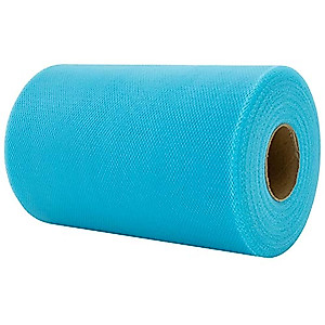 Tulle Fabric Roll | 6” by 100 Yards | Polyester Spool for Crafts Decorations Tutu Weddings Costumes Skirts Parties Gift Bow and More – by Craft Forge (Turquoise)