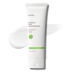IUNIK Centella Mild Facial Foaming Cleanser - Non-stripping Sub-Acid w/Centella Asiatica 49% Moisturizing pH Balancing for Oily Dry Senstivie Acne-prone skin Vegan Korean Skincare