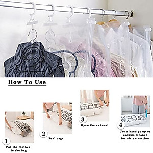 Hmulefate Hanging Vacuum Storage Bags,Uplifegiver Hanging Compressible Storage Bag,Vacuum Seal Bags for Clothing (26.5x35.4inch(8Pcs))