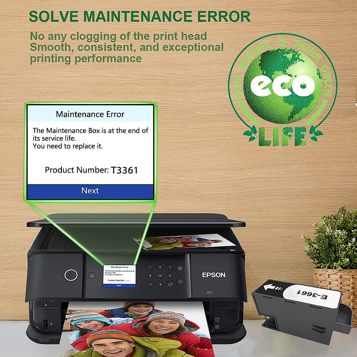 HLPRINT T3661 Ink Maintenance Box Remanufactured for Expression Photo HD XP-15000 XP-8500 XP-8600 Printer