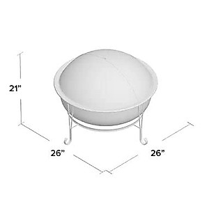 Global Outdoors 26" Genuine Copper Fire Pit with Screen, Cover and Safety Poker