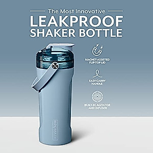 BrüMate MultiShaker Blender Shaker Bottle | 100% Leakproof Insulated Stainless Steel Shaker Bottle | Protein Shaker Bottle, and Pre Workout Bottle for the Gym | 26oz (Denim)