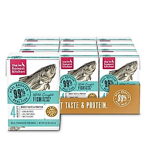 The Honest Kitchen Human Grade Grain Free Meal Booster: 99% Salmon & Pollock (12 pack), 5.5 oz