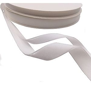 KLTRIBBON Nylon Velvet Ribbon Single Faced,3/8 Inch X 25Yards Spool (White)