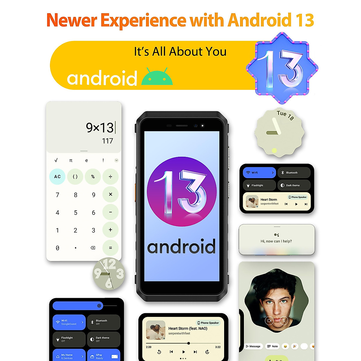 Ulefone Power Armor X11 Rugged Phones Unlocked, IP68/IP69K Waterproof Smartphone, Android 13, 8150mAh Battery, 8GB+32GB, 16MP AI Camera, 5.45'' HD+, 3 Card Slot, Dual 4G, Face Unlock, GPS, NFC