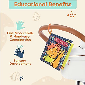 B. toys- B. baby- Touch & Feel- 2 Soft Fabric Books- Developmental Soft Interactive Books with Sounds & Bright Illustrations- 2 pcs- 6 Months +