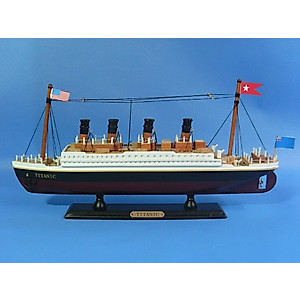 Hampton Nautical RMS Titanic Cruise Ship, 14" , White