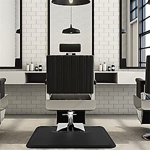 Barber Mat, Salon Mats for Hair Stylist, Salon & Barber Shop Chair Anti-Fatigue, Barber Floor Mats for Stations Beauty Chair Supplies, Thick Office Comfort Non Slip,Waterproof,High-Heel Proof (H)