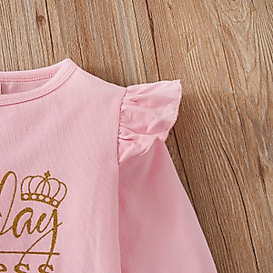 LYQTloml Toddler Kids Baby Girls Birthday Princess Outfits Dress Vest Long Sleeve Shirts Tank Top Dot Mesh Tutu Skirt 2PCS Winter Skirt Set