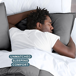 Bare Home Duvet Cover - Queen Size Bedding Set - Premium 1800 Super Soft Collection - Lightweight, Cooling - Soft Breathable Duvet Cover (Queen, Grey)