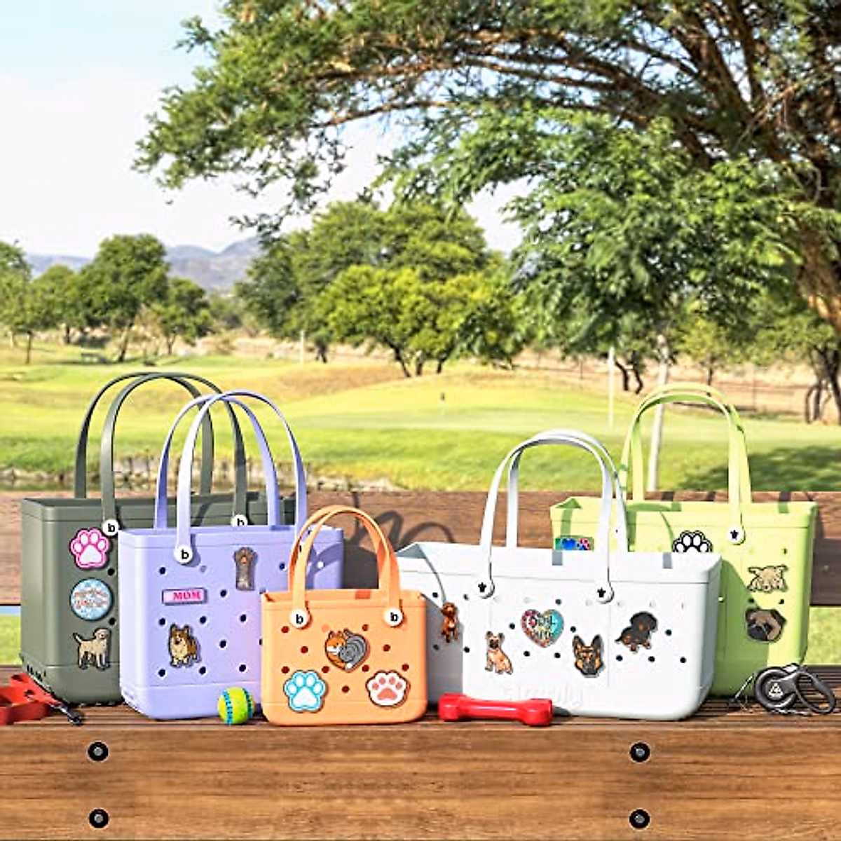 BOGGBeans Dog Mom Charm for Bogg Bag, Simply Southern Totes, and Similar Styles. Acrylic 3" Animal Pet Charm Accessories for Beach Totes