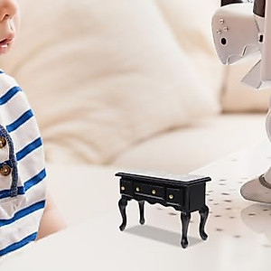 1: 12 Dollhouse Desk Wooden Retro Miniature Table Mini Writing Desk Toy Dollhouse Furniture Accessory Decoration