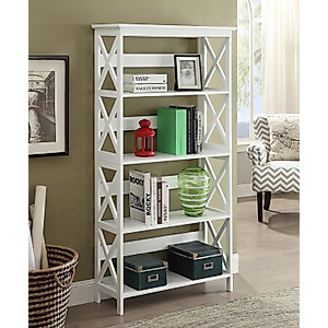 Convenience Concepts Oxford 5 Tier Bookcase, White