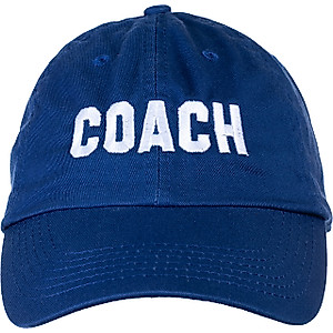 Ann Arbor T-shirt Co. Coach | Royal Blue Coaching Baseball Hat, Men & Women Team Cap - (Royal, DadHat)