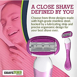 ShaveMOB 6-Blade Women's Razor Kit (Flex Head Handle + 12 Refills) - The Perfectionist Shaving Kit