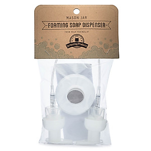 Jarmazing Products Mason Jar Foaming Soap Dispenser Lids - Includes Waterproof Stickers! - White - 2 Pack