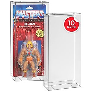 EVORETRO Action Figure Display Case Compatible with Masters of The Universe (Motu) Origins Carded 5.5 inch Action Figure, Thick Sturdy Acid-Free Clear PET Protector, Will Last a Lifetime 10 Pack