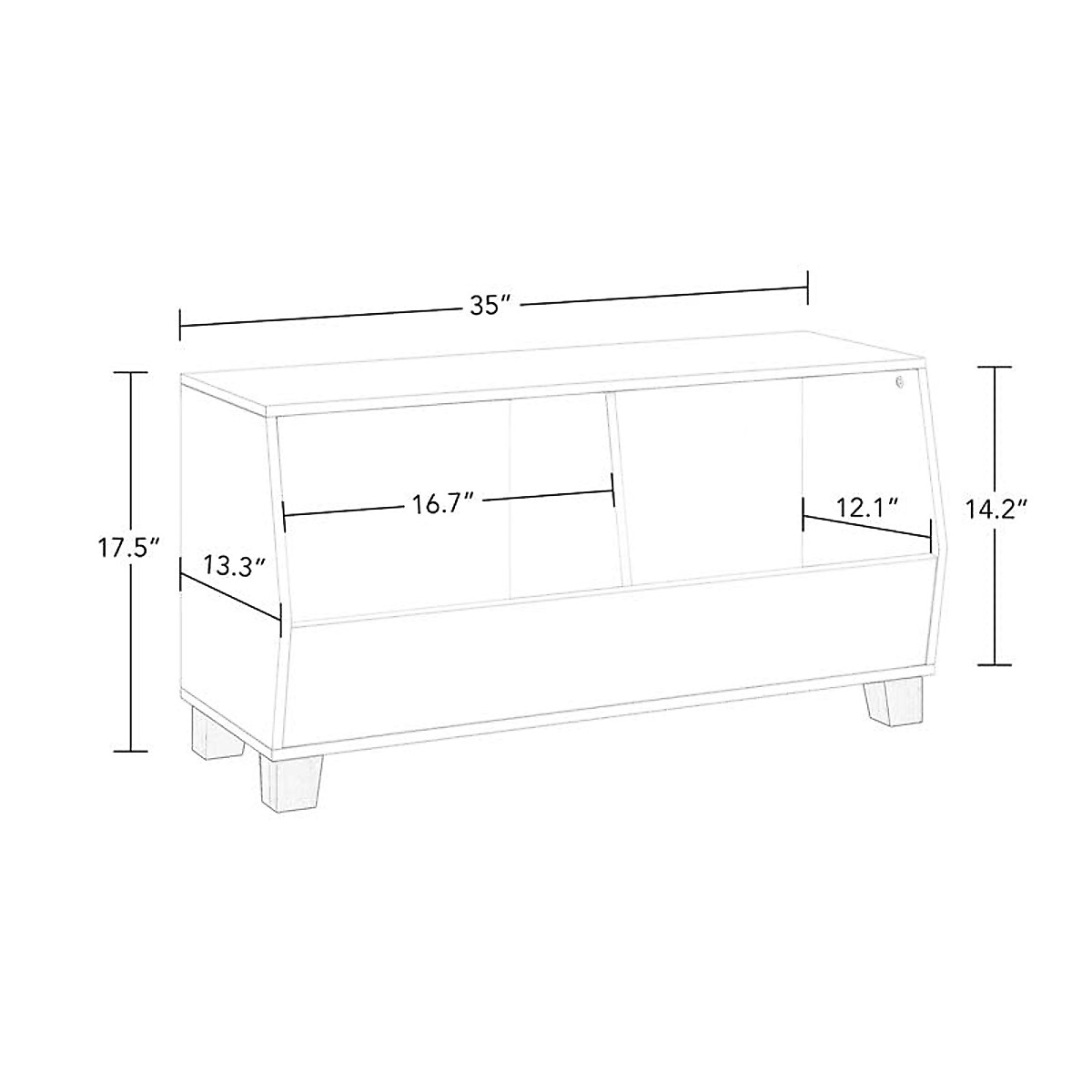 RiverRidge Kids Catch-All 35, White Toy Organizer