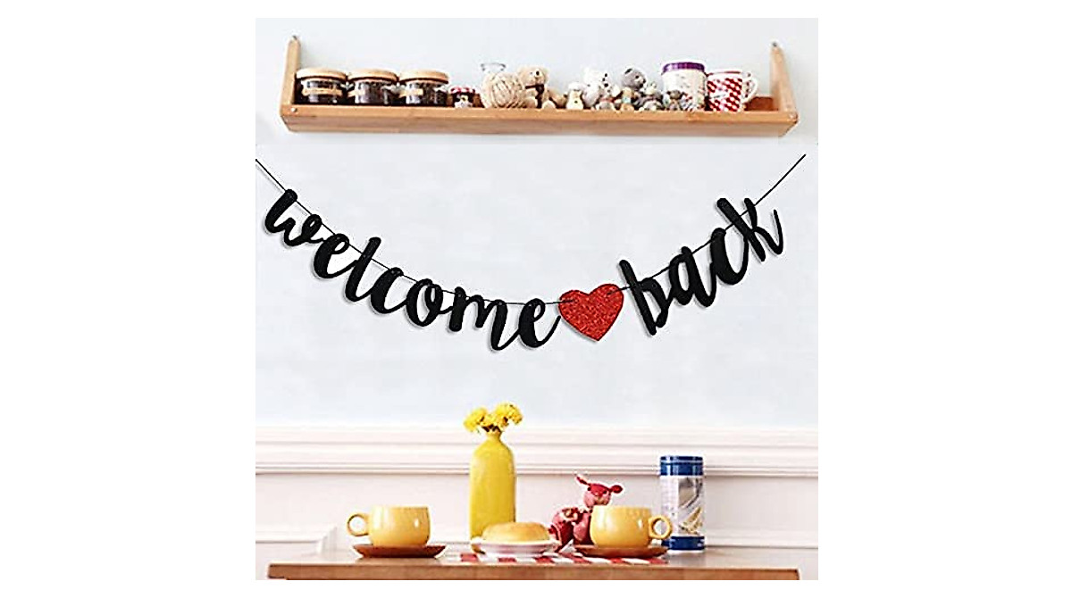 Welcome Back Black Banner for School & Party Decorations