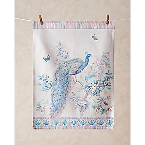 Maison d' Hermine Kitchen Towel 100% Combed Cotton Premium Set of 3 Kitchentowels Easter Tea Towels (20"x27.50") for Table Cleaning, Dining, Buffet Parties & Wedding Use - Peacock Utopia
