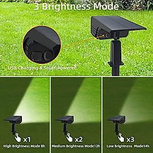 VERCIFO Solar Spot Lights Outdoor, 46LED Bright Solar Spotlight, IP65 Waterproof Solar Landscape Lights, Auto On/Off 3 Brightness Modes Solar Outdoor Lights for Garden Walkway 2 Pack Cold White