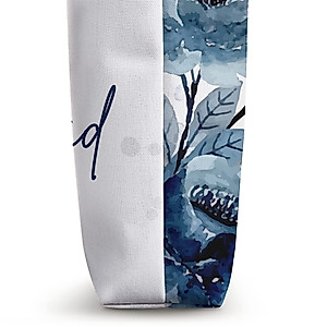 Blue Roses Floral Watercolor Bridesmaid Tote Bag