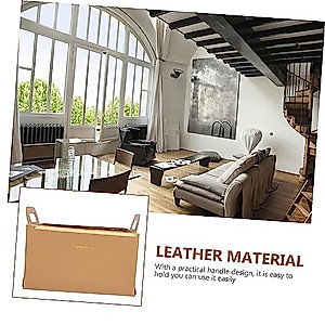 Cabilock 2pcs Leather Storage Basket Desk Containers Nightstand Decor Small Storage Container Foldable Storage Bins with Lids Snack Container Closet Storage Baskets Kitchen Storage Box