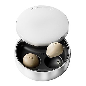 Smallest Invisible Earbuds Wireless Ear Buds Bluetooth in Ear Mini Discreet Small Tiny Earpiece Sleep Earbuds Hidden with Charging Case Headphones for Small Ears Work Sleeping Android iOS Yellow