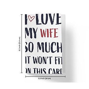 Karto Sweet and Funny Birthday Card For Wife, Large 5.5 x 8.5 Greeting Card, Birthday Card For Wife From Husband, Happy Birthday Wife Card This Much Wife