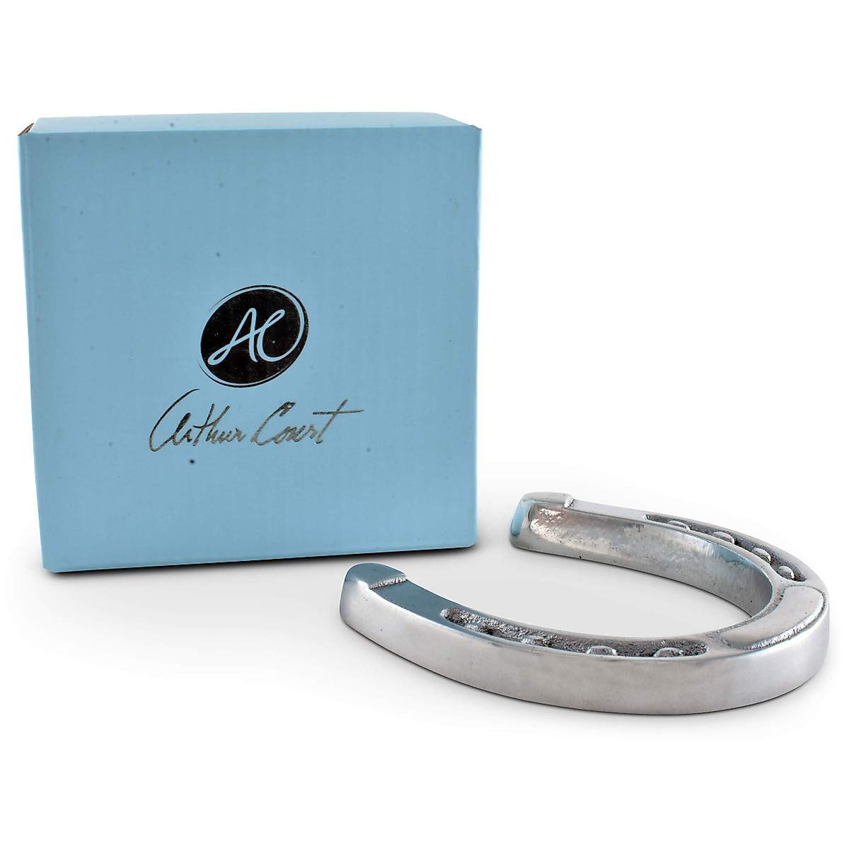 Arthur Court Horseshoe Equestrian Napkin Weigh for Paper Napkin, Documents on a Desk, Dinner and Picnic Tables - Outdoor or Office Use, Organization for Multiple Sizes - Durable Metal 3 inch Diameter