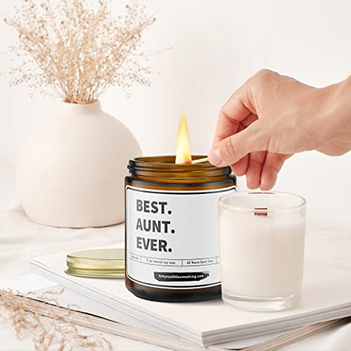 Best Aunt Ever - Natural Soy Candle ; Aunt Gifts from Nephew or Niece, BAE Best Aunt Ever Candle, Favorite Aunt's Birthday, Cool Aunt Mother's Day Gift, Auntie Present Idea
