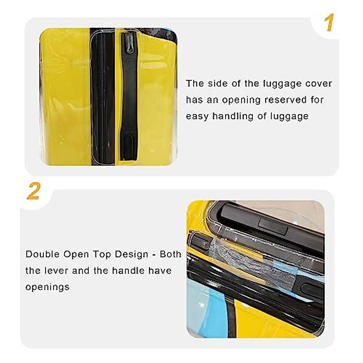 CYCFORCE Luggage Cover Set Clear PVC Luggage Cover & 2-in-one Luggage Strap Thickened Suitcase Cover 28 Inch Luggage Protector for Wheeled Suitcase (28-Inch)