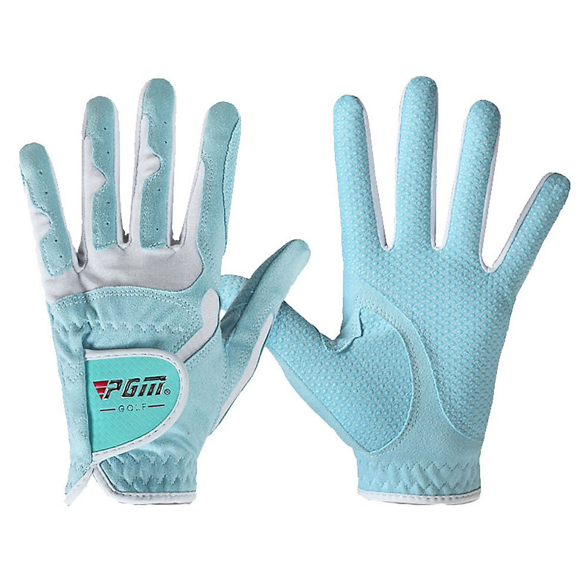 PGM Women's Golf Glove One Pair, Improved Grip System, Cool and Comfortable (blue, S)